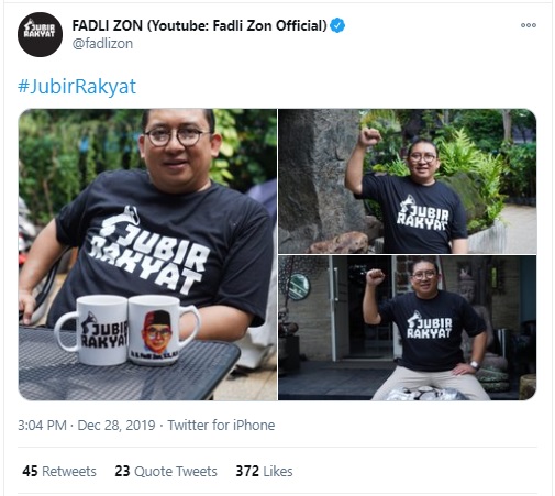 [Cek Fakta] Foto Fadli Zon Pakai Kaos Bernarasi Porno? Ini Faktanya